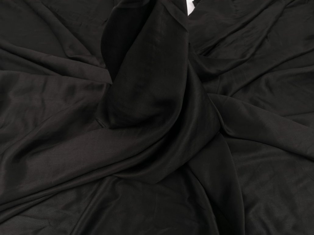 Tesatura neagra cu matase naturala si bumbac - Evelin Textile