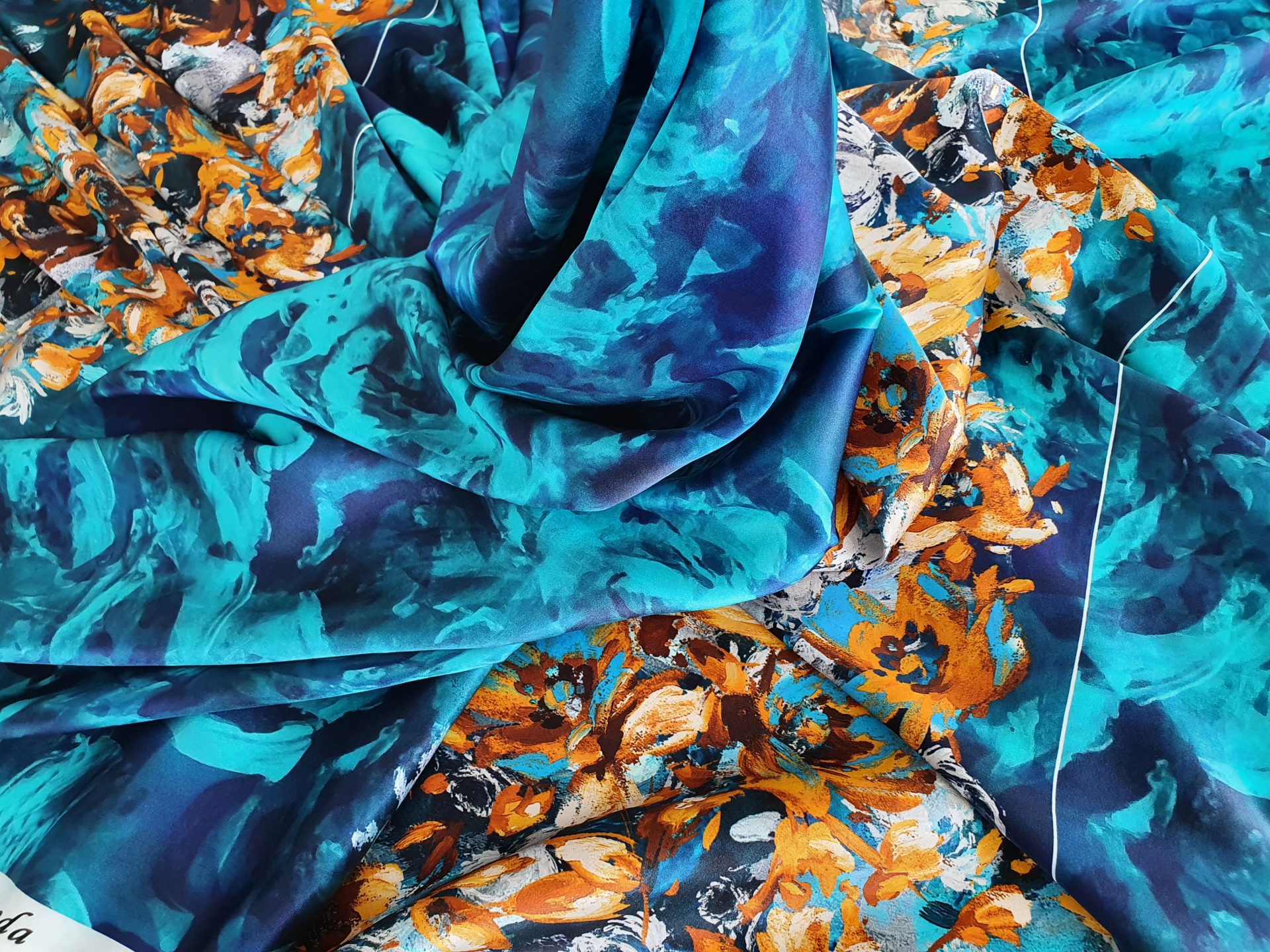 Matase naturala imprimata EVL181 - Evelin Textile