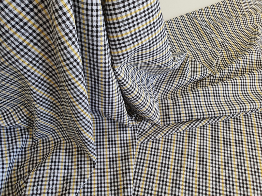 Poplin din bumbac elastic in carouri - Evelin Textile