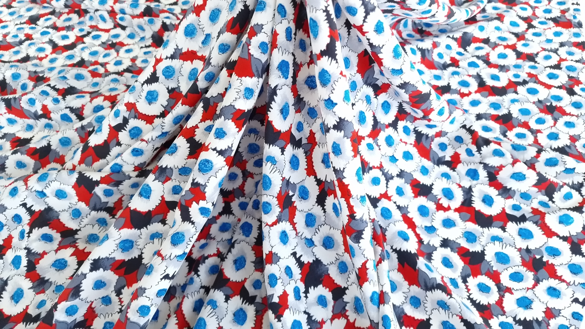 Matase naturala imprimata Scotland House - Evelin Textile