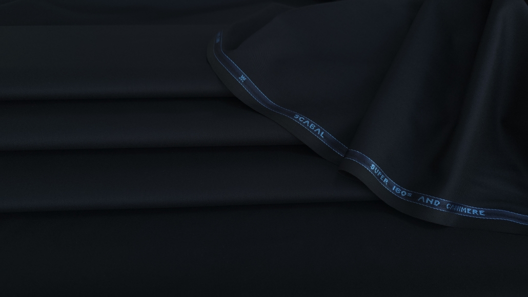 Stofă lână și cașmir Super 180’s bleumarin inchis