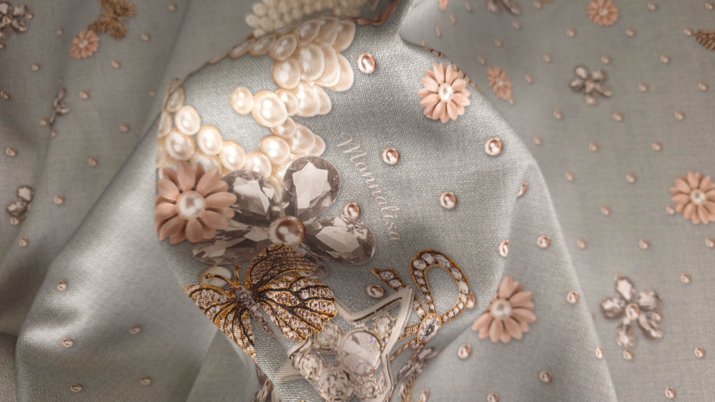 Taftă imprimată multicoloră MNL1808 - Evelin Textile